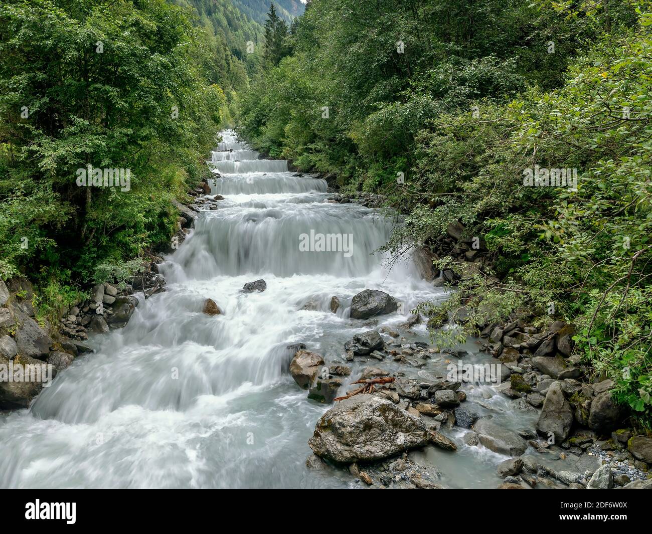 The Rio Solda waterfalls along the road that connects Gomagoi with ...