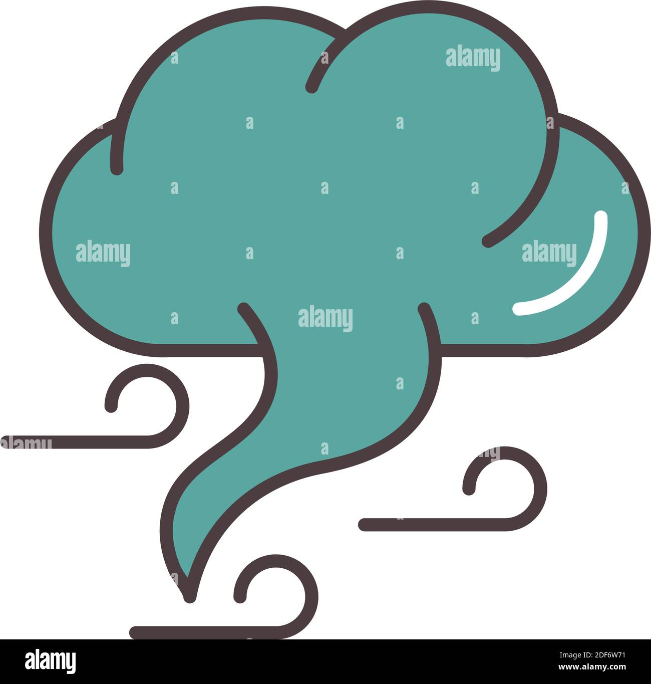weather windy cloud vector illustration line and fill style Stock ...