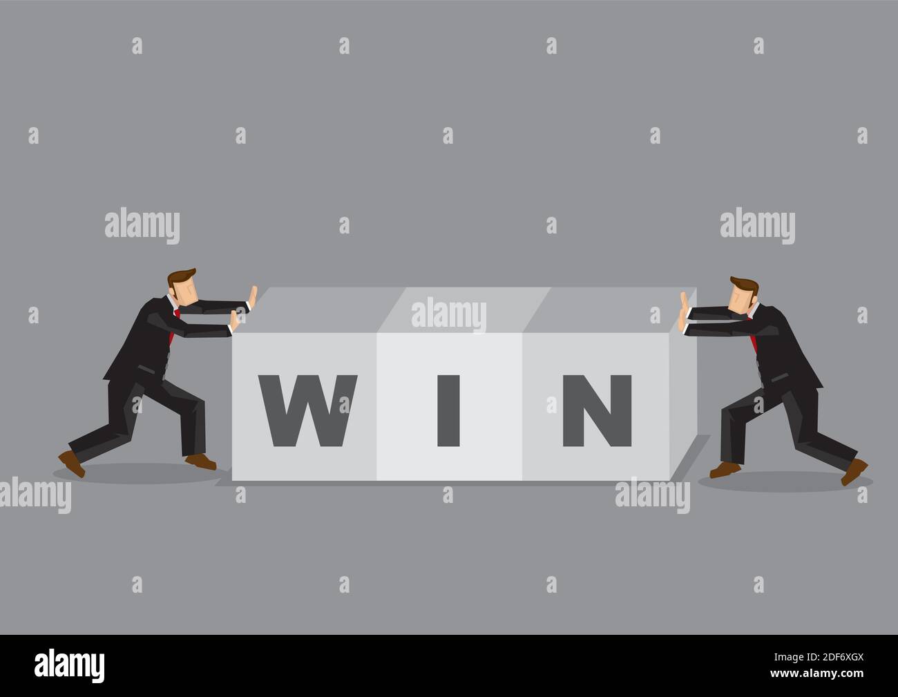 Business professionals pushing alphabet blocks that spell WIN. Creative ...