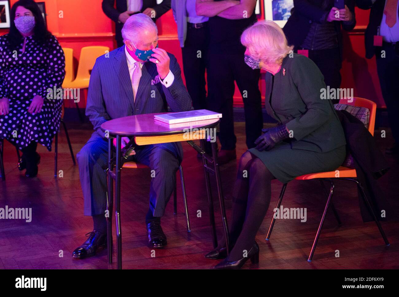 The Prince of Wales and Duchess of Cornwall watching a short musical ...