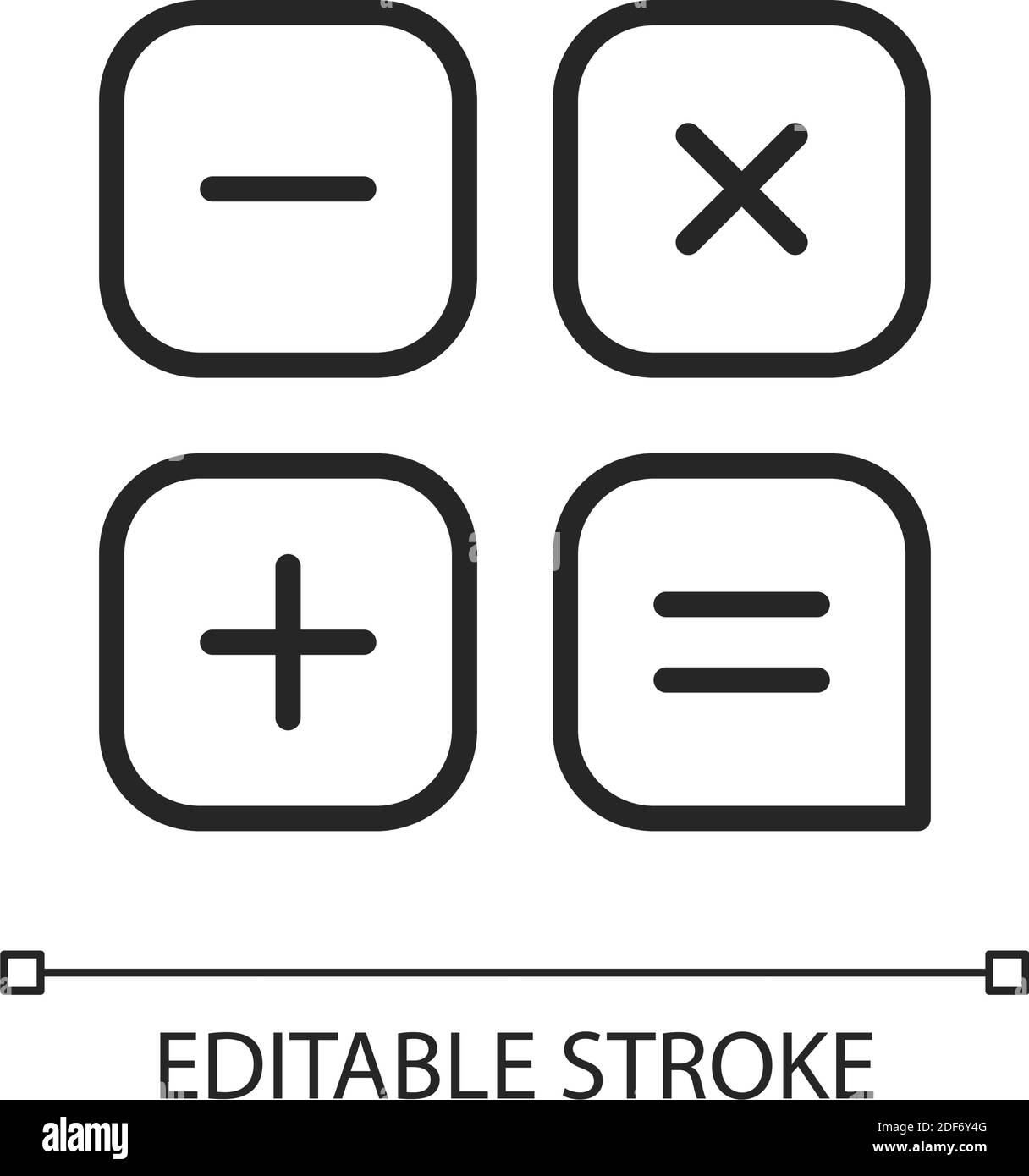 Calculator app pixel perfect linear icon Stock Vector Image & Art - Alamy