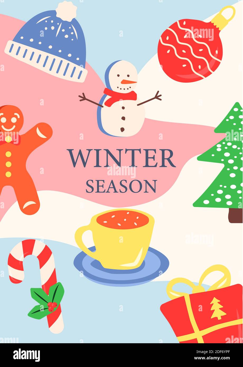 Seasonal winter holiday abstract poster template Stock Vector Image ...