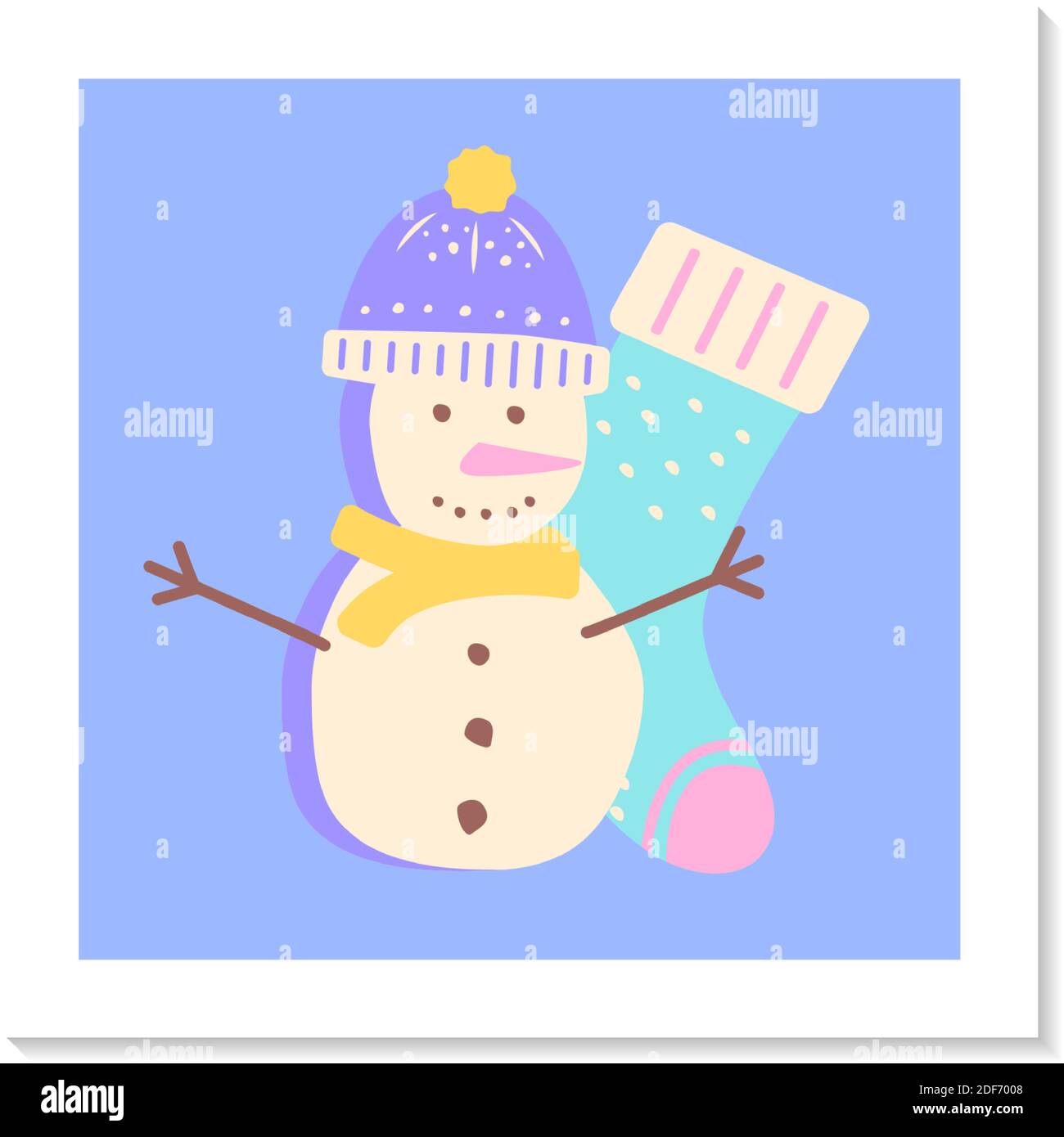 Snowman social media post mockup with abstract elements Stock Vector ...