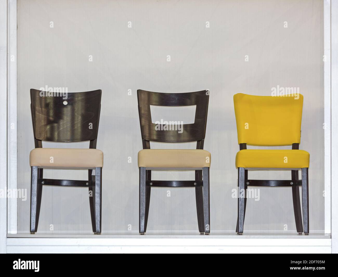 Three New Colourful Chairs Variety at Shelf Stock Photo - Alamy