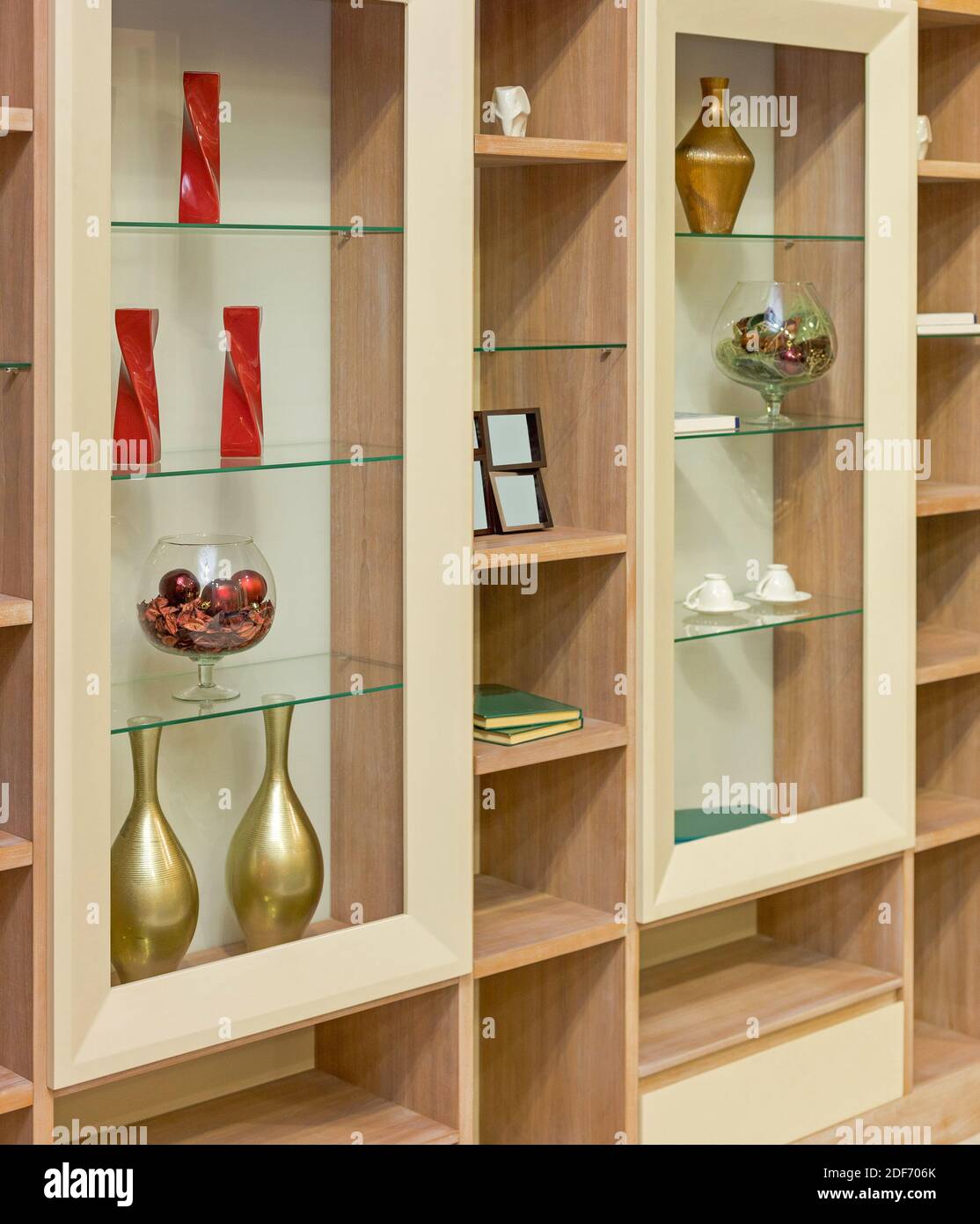 Tall Wall Shelf Modern Furniture in Home Stock Photo - Alamy