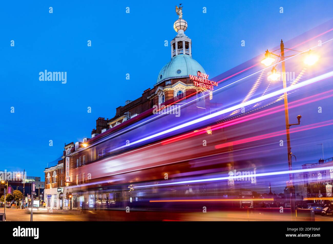 The new Wimbledon Theater At Night London UK Stock Photo - Alamy