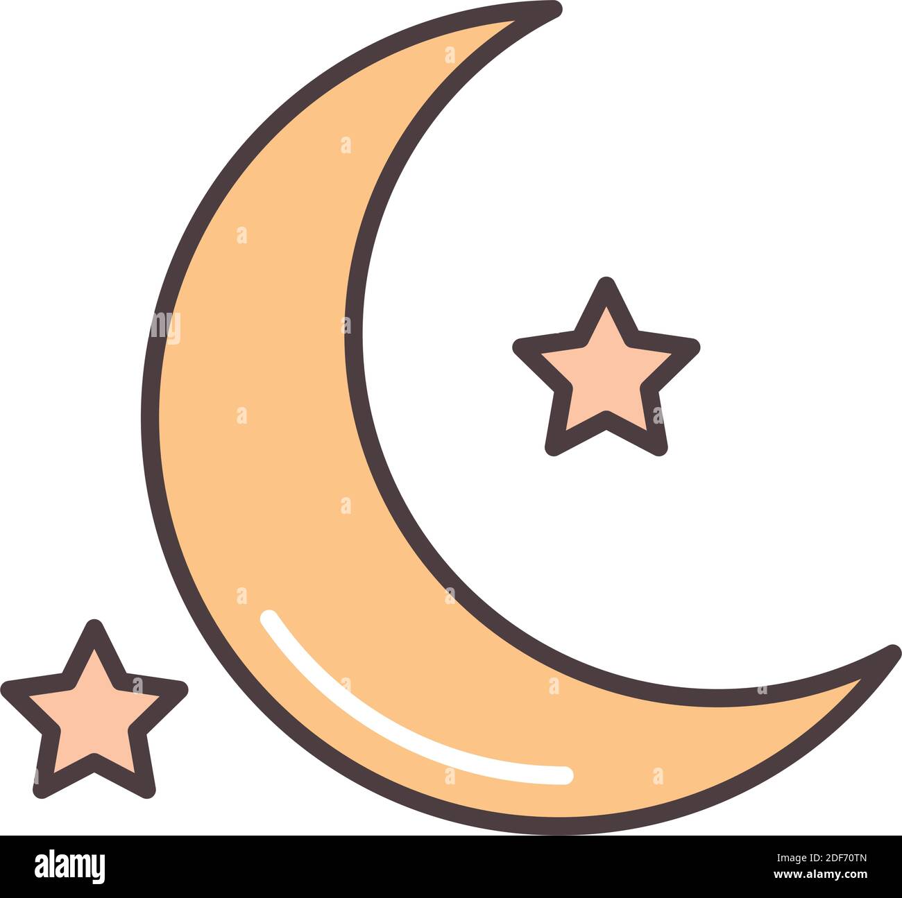 Twilight sky stars crescent moon Cut Out Stock Images & Pictures - Alamy