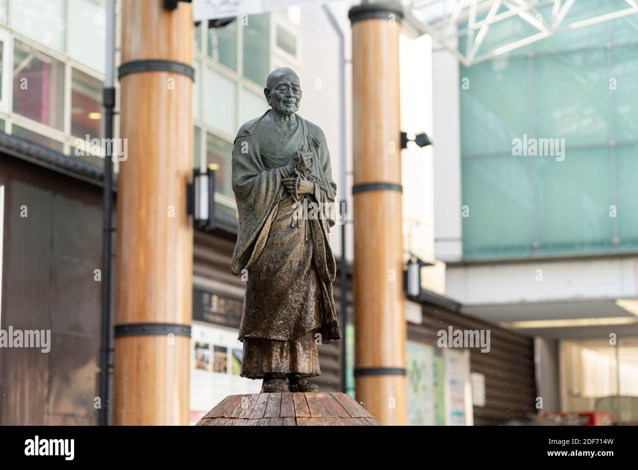 Statue of Gyoki (668–749), Japanese Buddhist priest of the Nara period ...