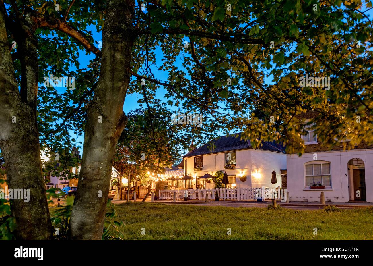 The Hand In Hand Pub Wimbledon Common at Night London UK Stock Photo ...