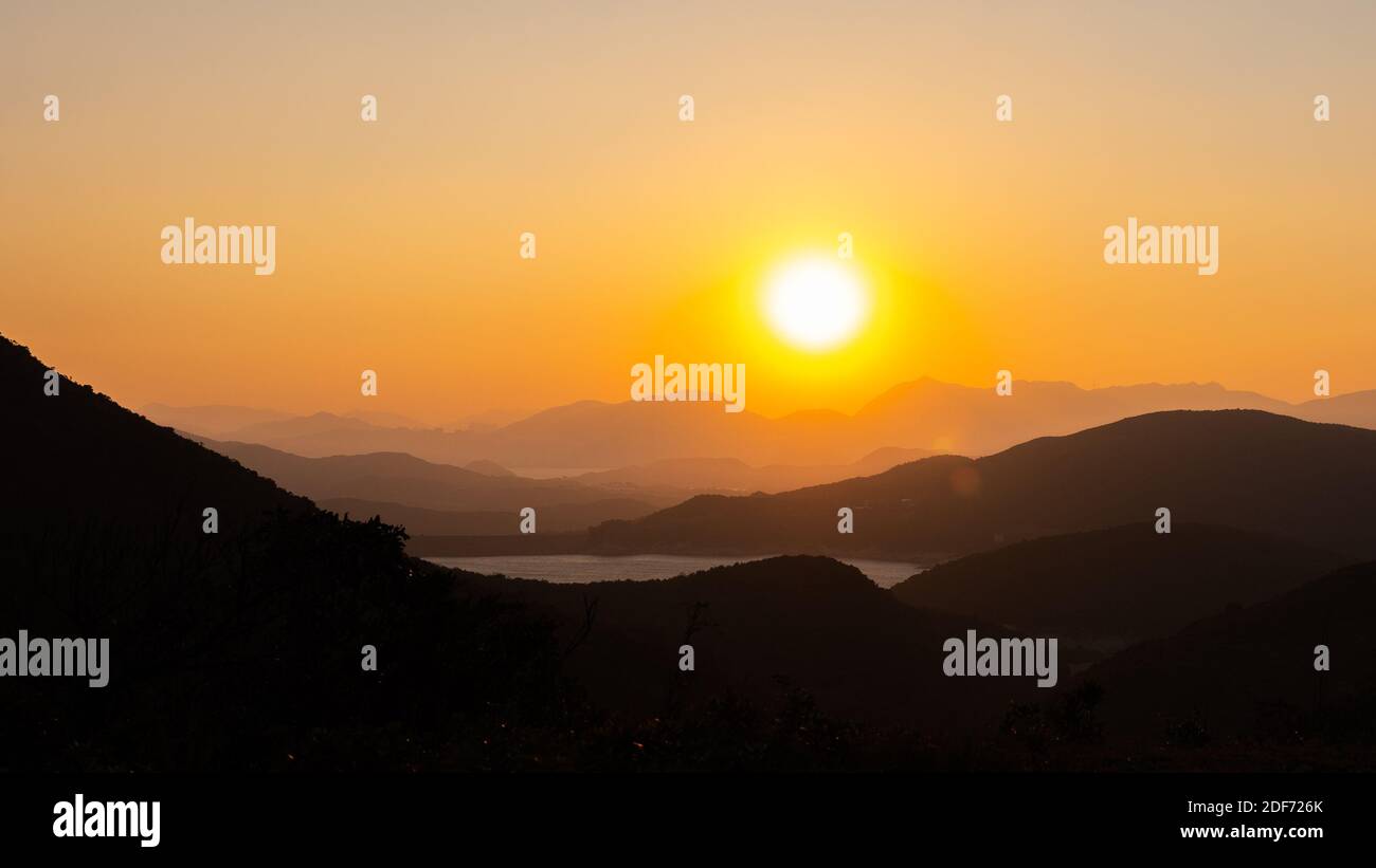 A general view showing the Mountain and skyline in Sai Kung Country ...
