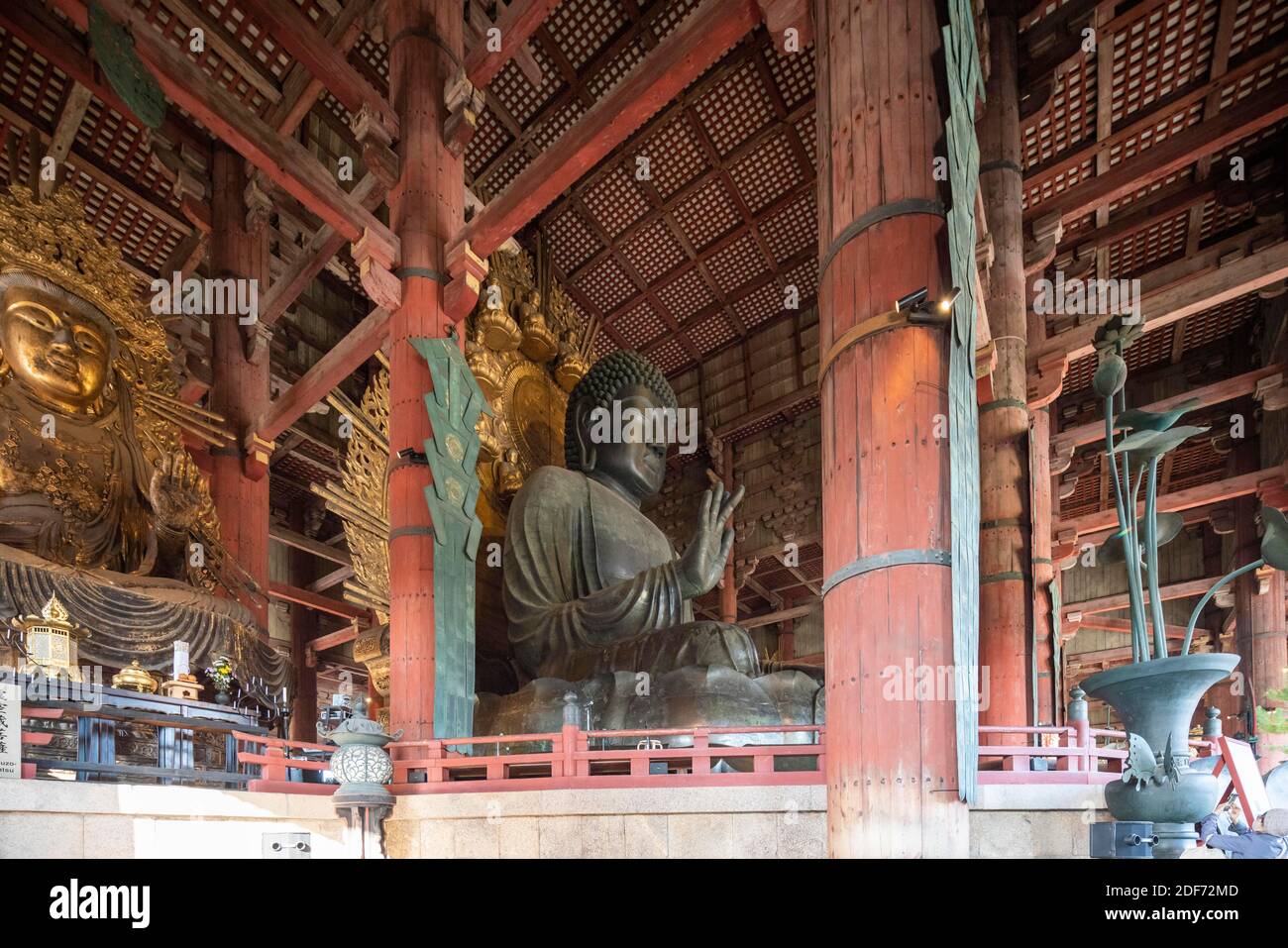 The Great Buddha (Daibutsu), Great Buddha Hall (daibutsuden), Tōdai-ji ...
