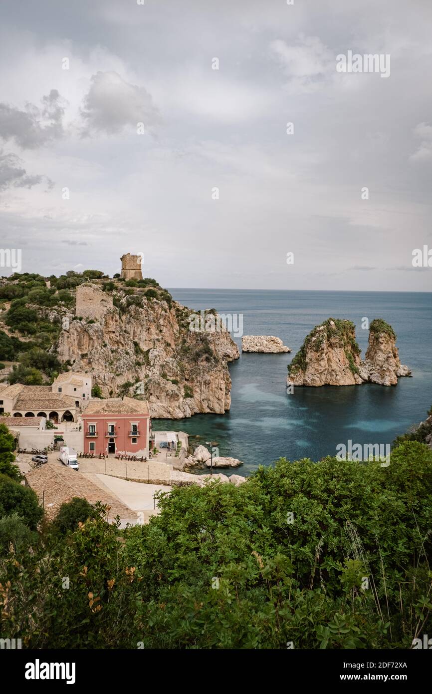 Scopello Beach in Sicily Italy Europe during summer Stock Photo - Alamy