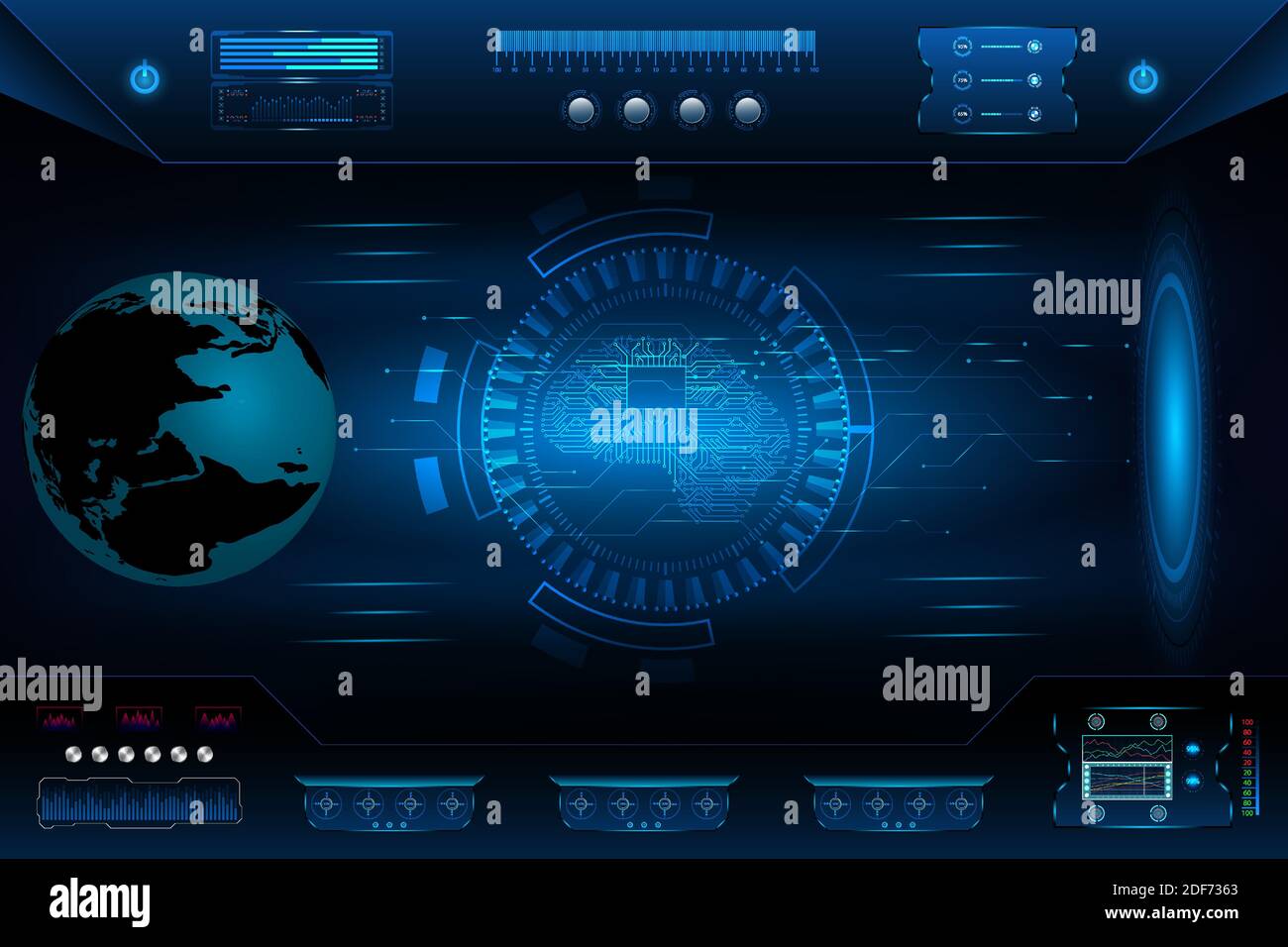 Abstract technology brain circuit Connect the world connect concept ...