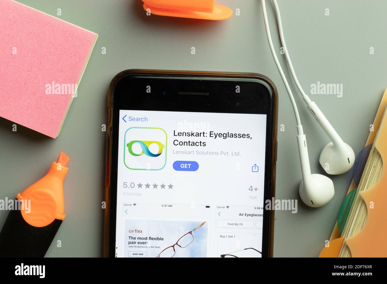 New York, USA - 1 December 2020: Lenskart mobile app icon on phone ...