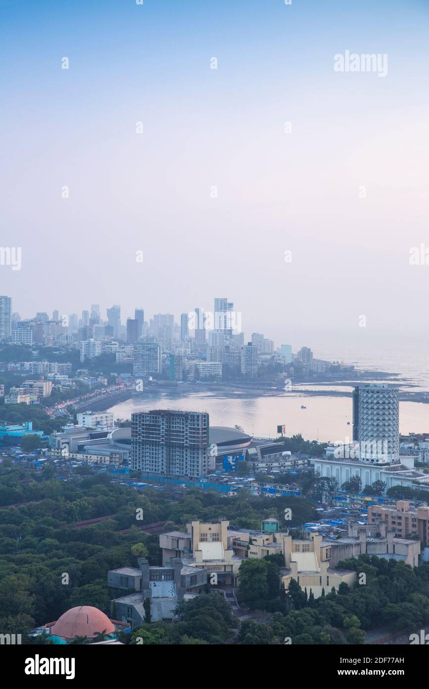 India, Maharashtra, Mumbai, View od City and and Haji Ali Bay Stock ...