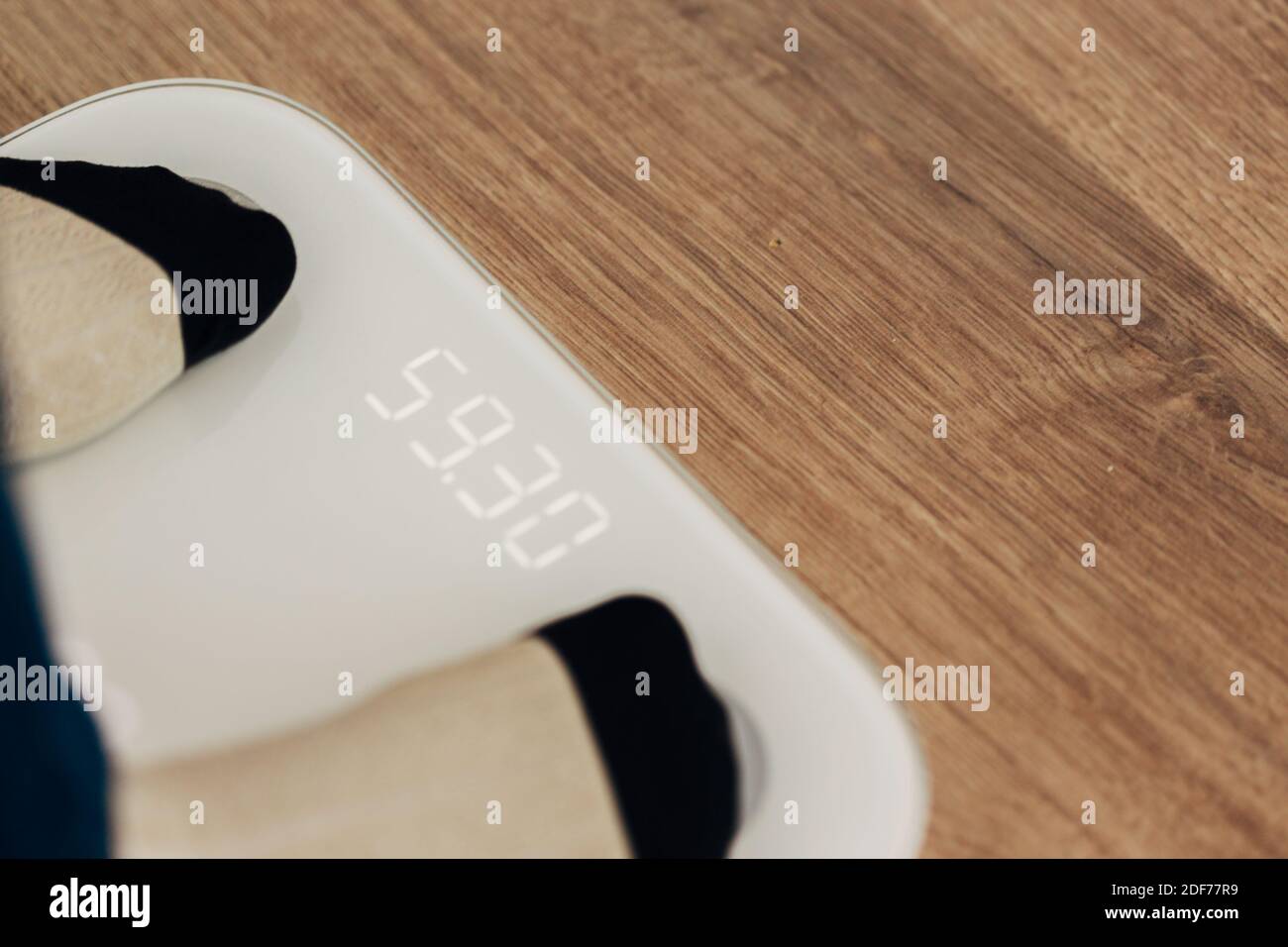 Modern Electronic Device. Girl Measures Weight on Smart Scales Stock ...