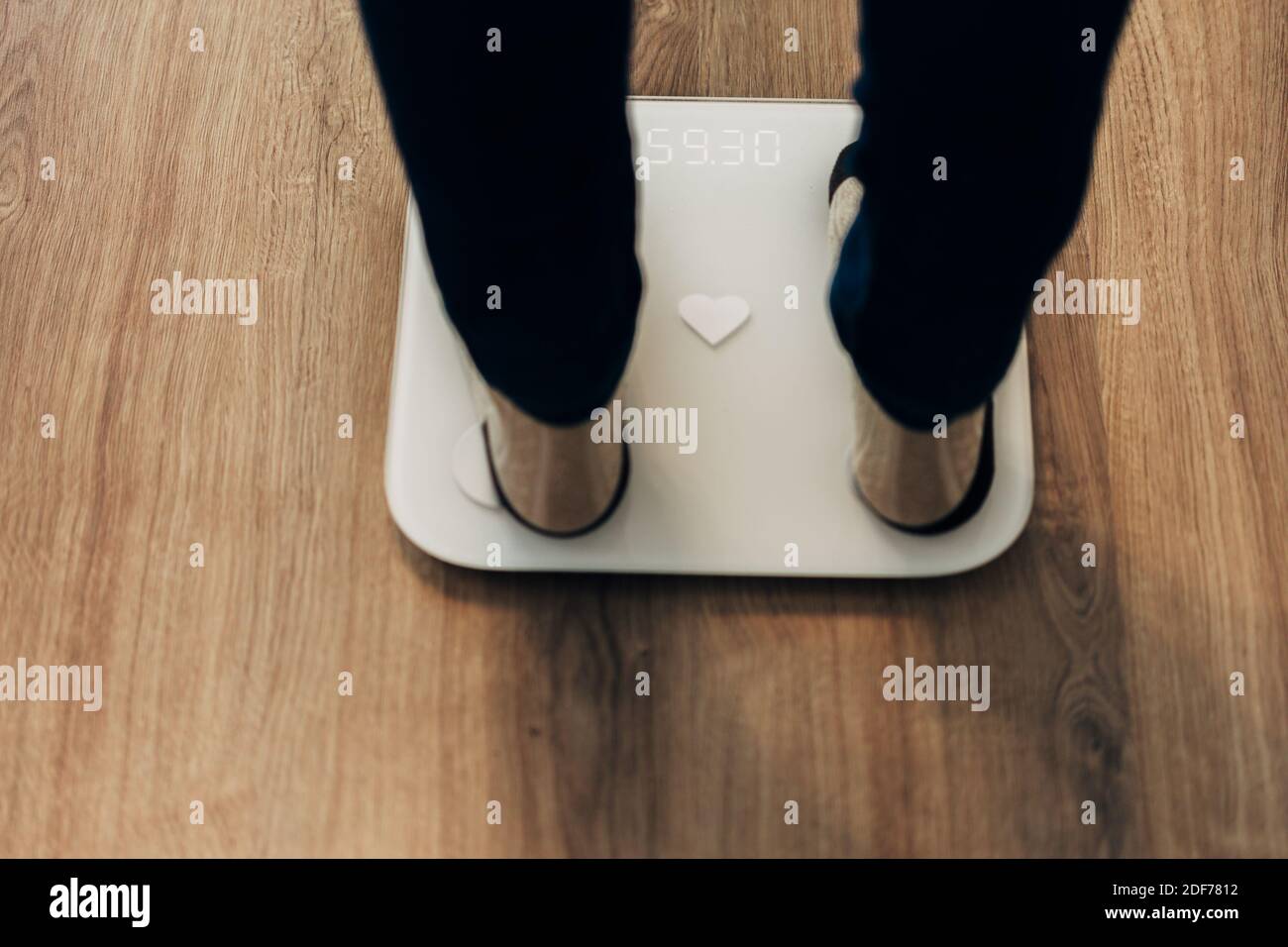 Modern Electronic Device. Girl Measures Weight on Smart Scales Stock ...