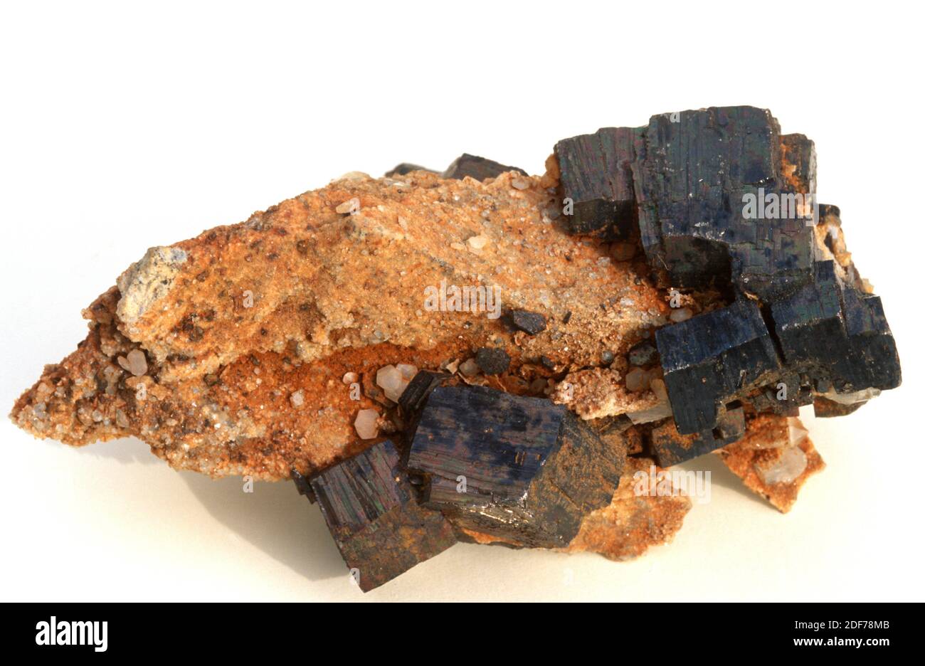 Pyrrhotite is an iron sulfide mineral. Crystallized sample Stock Photo ...