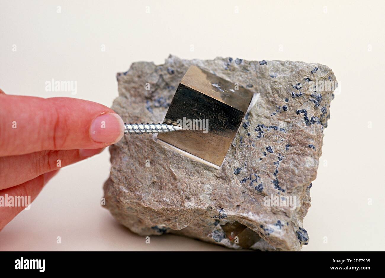 Pyrite or iron pyrite is an iron sulfide mineral. Streak Stock Photo ...