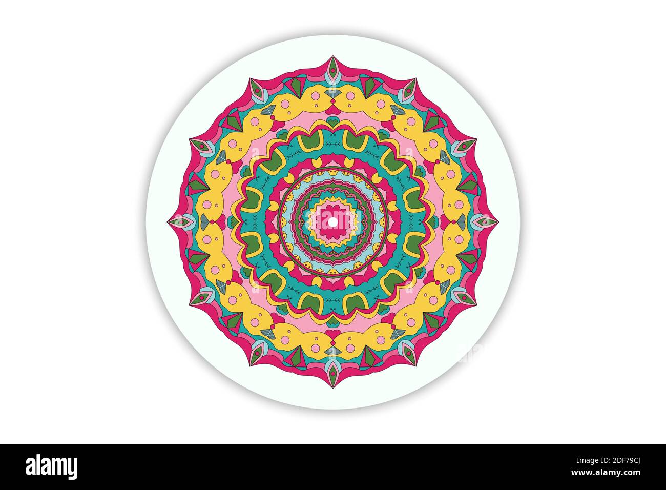 mandala color pattern decorative design background hand drawn line ...