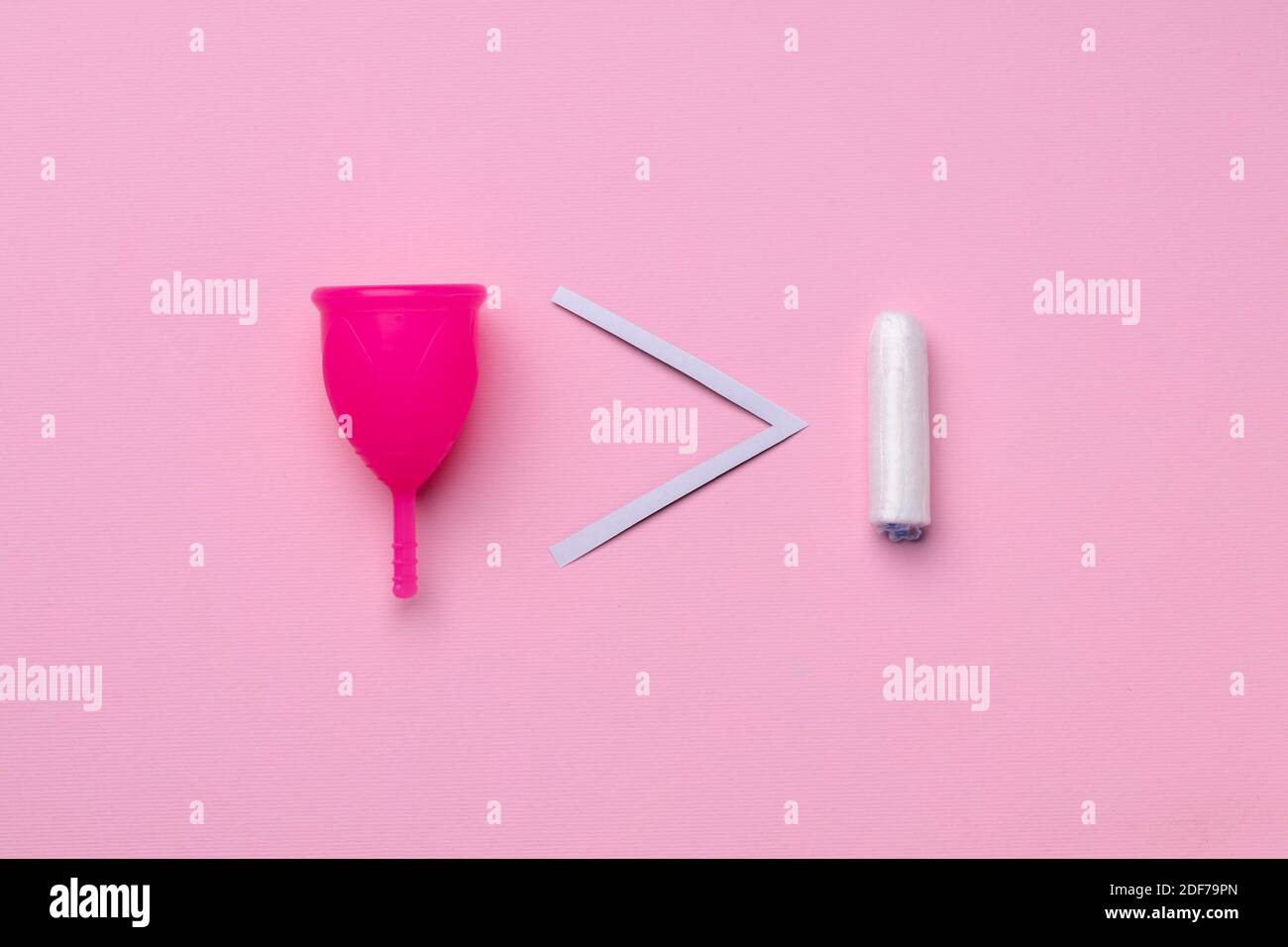 Top view of menstrual cup and medical tampon Stock Photo - Alamy