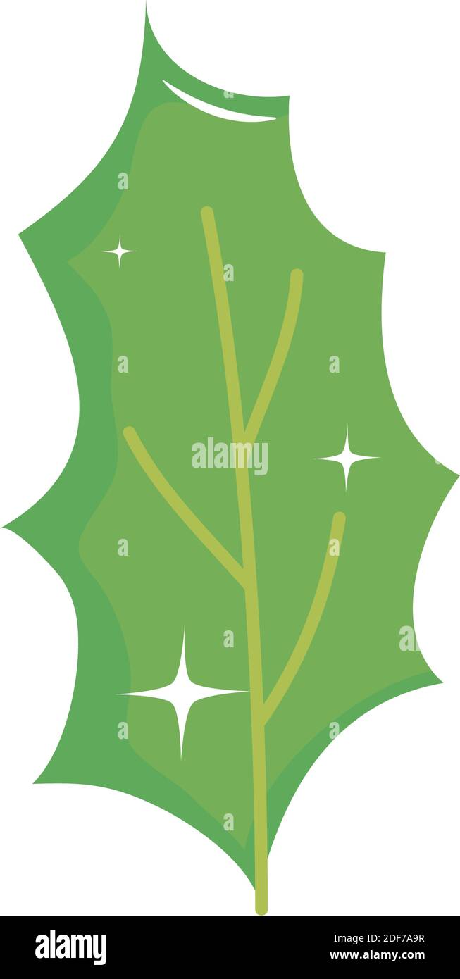 merry christmas green leaf design, winter season and decoration theme ...