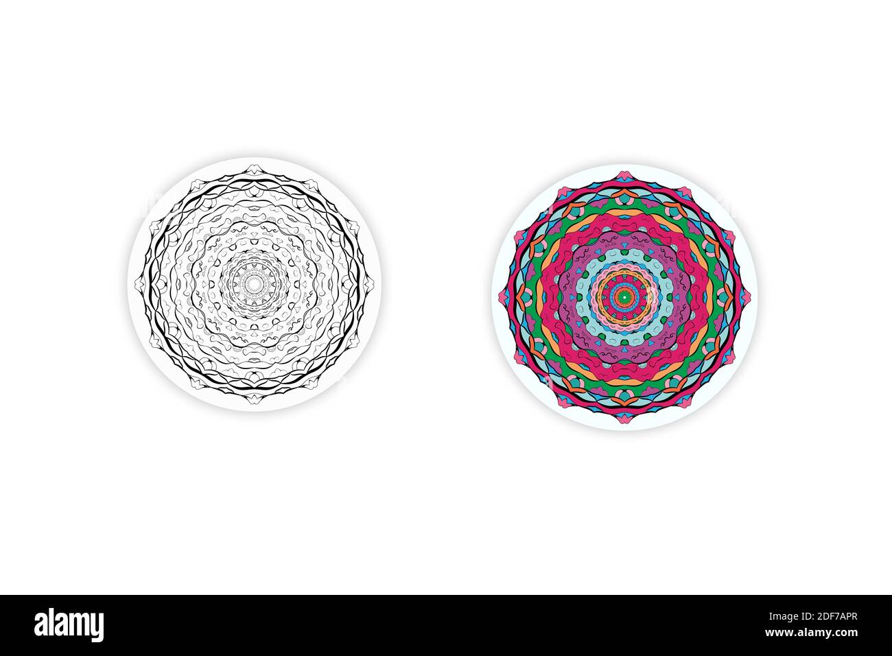 mandala two pattern decorative design background hand drawing art line ...