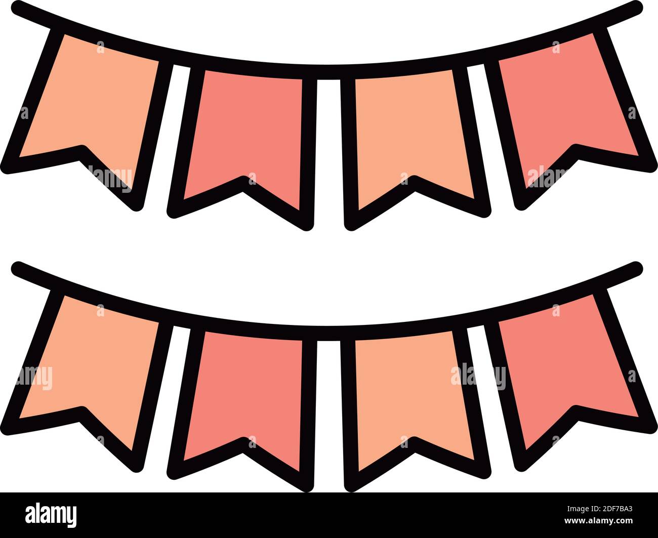 happy birthday bunting decoration festive celebration party, line and ...