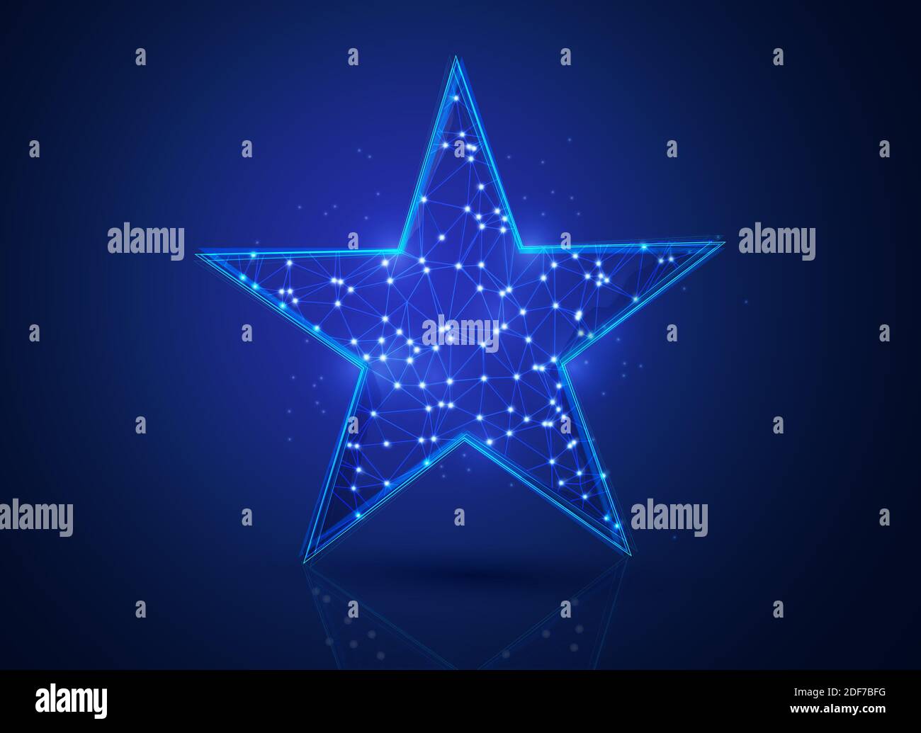 Wireframe of geometric star polygonal design. Low poly digital vector ...