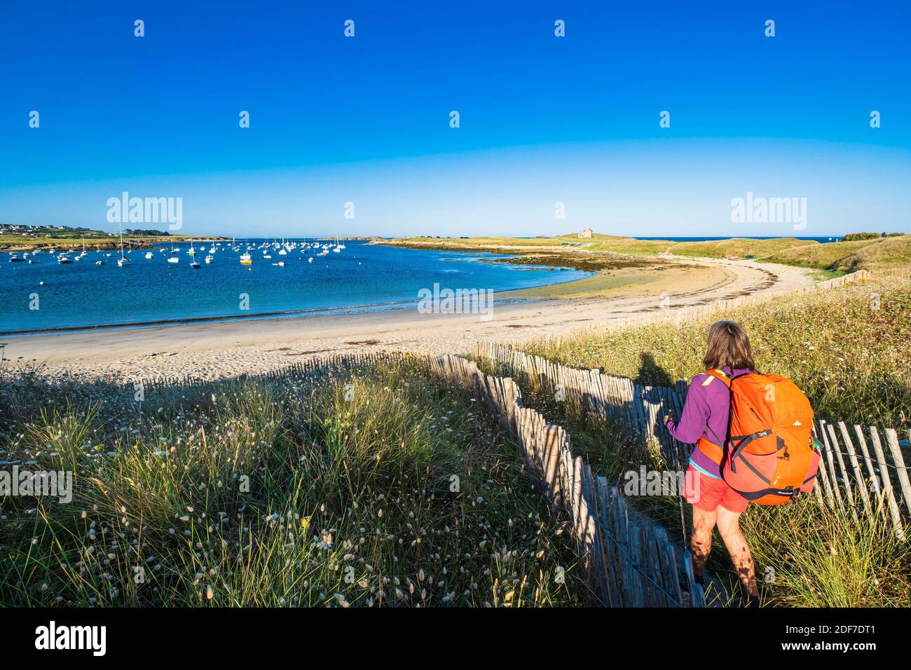 France, Finistere, Lampaul-Plouarzel, hike along the GR 34 hiking trail ...