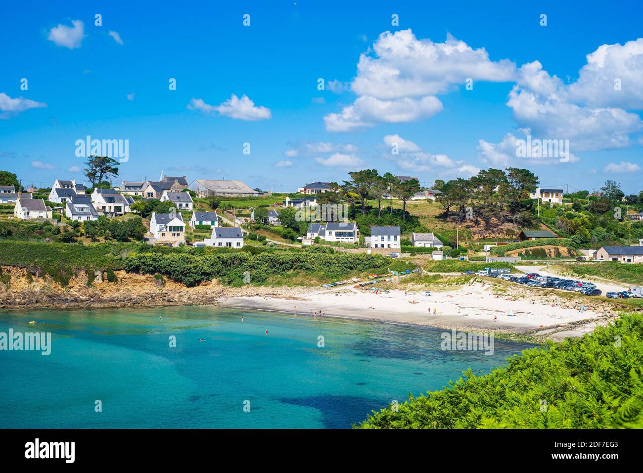 France, Finistere, Ploumoguer, Illien beach along the GR 34 hiking ...