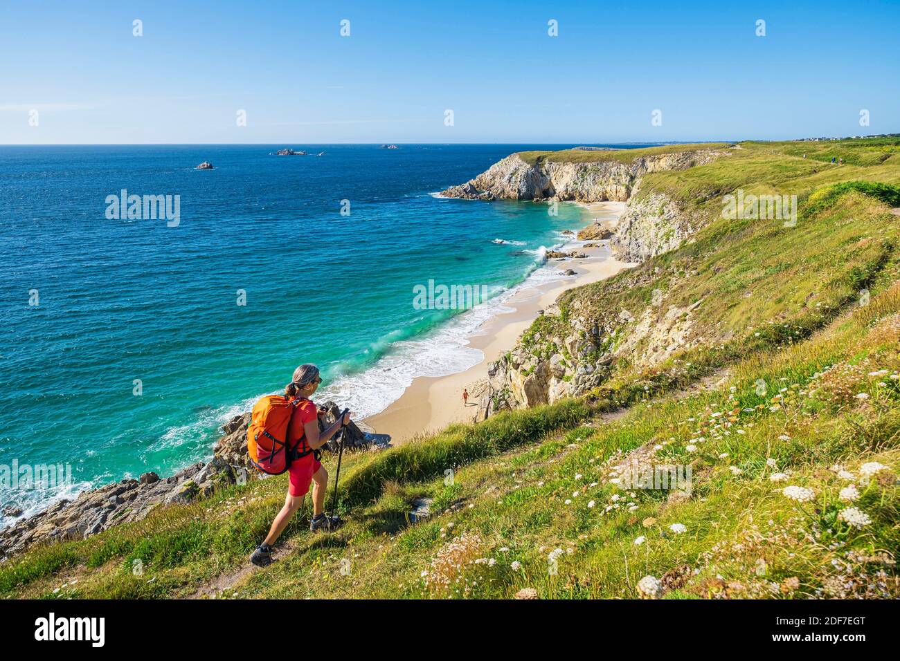 France, Finistere, Plouarzel, hike along the GR 34 hiking trail or ...