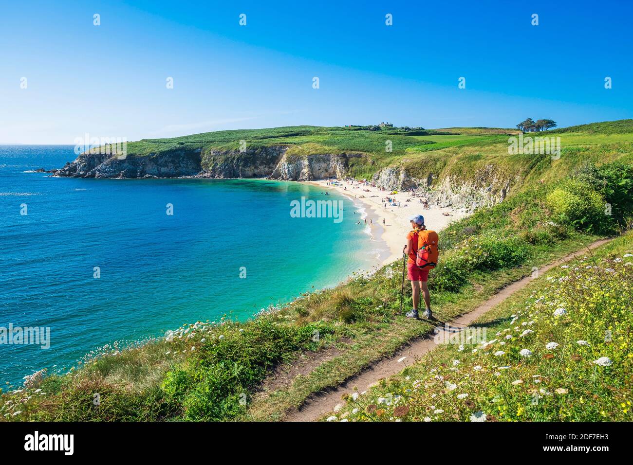 France, Finistere, Plouarzel, hike along the GR 34 hiking trail or ...