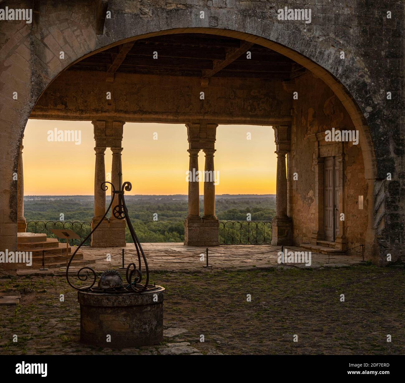 France, Dordogne, Purple Perigord, Biron, Castle of Biron Stock Photo ...