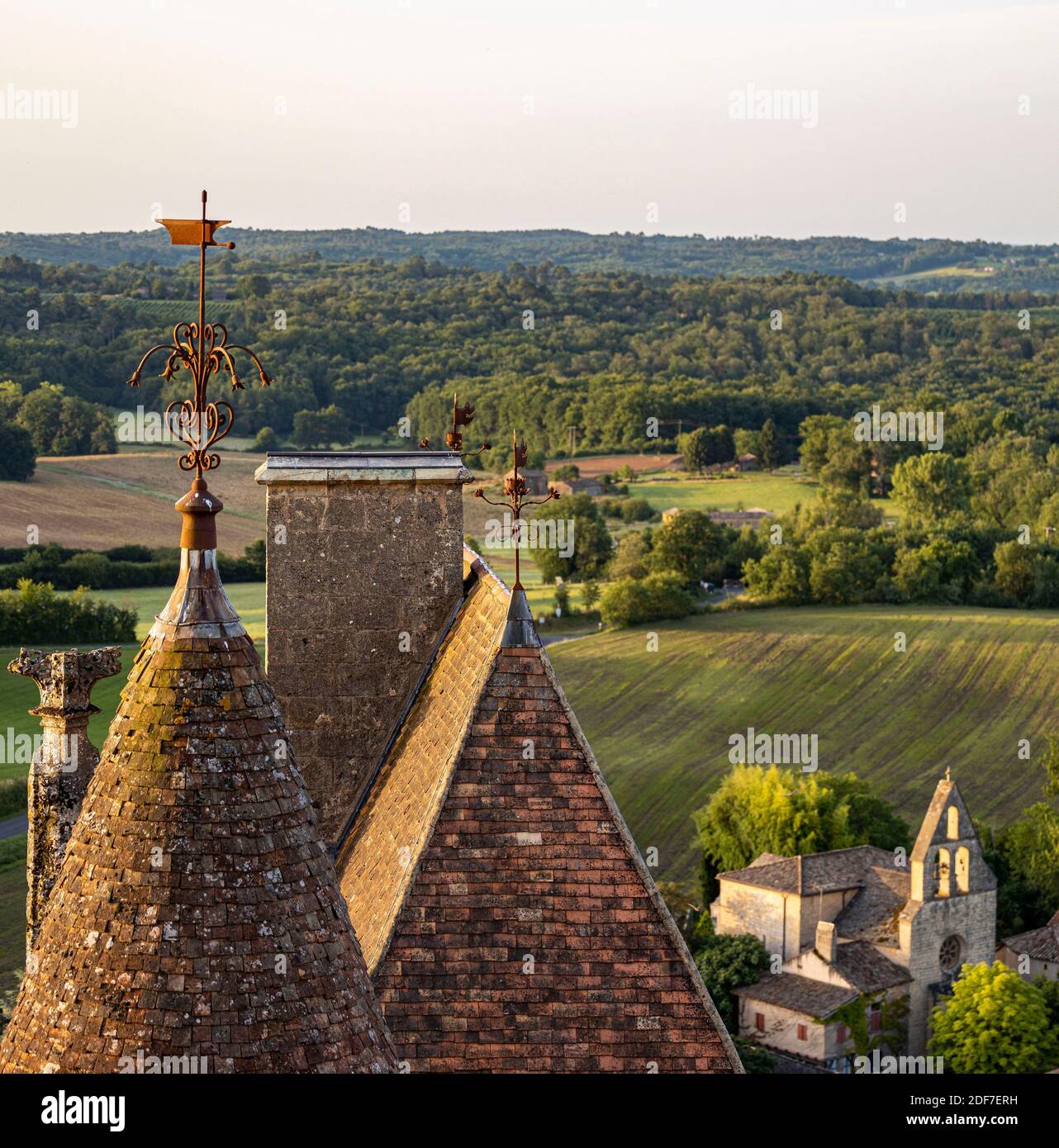 France, Dordogne, Purple Perigord, Biron, Castle of Biron Stock Photo ...
