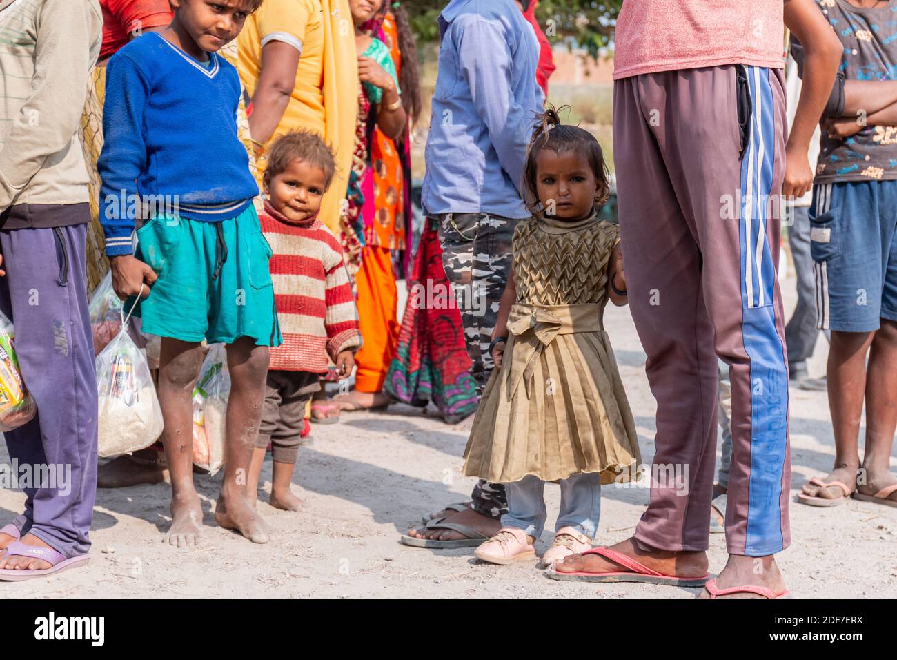 NOIDA, UTTAR PRADESH, INDIA - NOV 2020 : Young poor kids or students ...