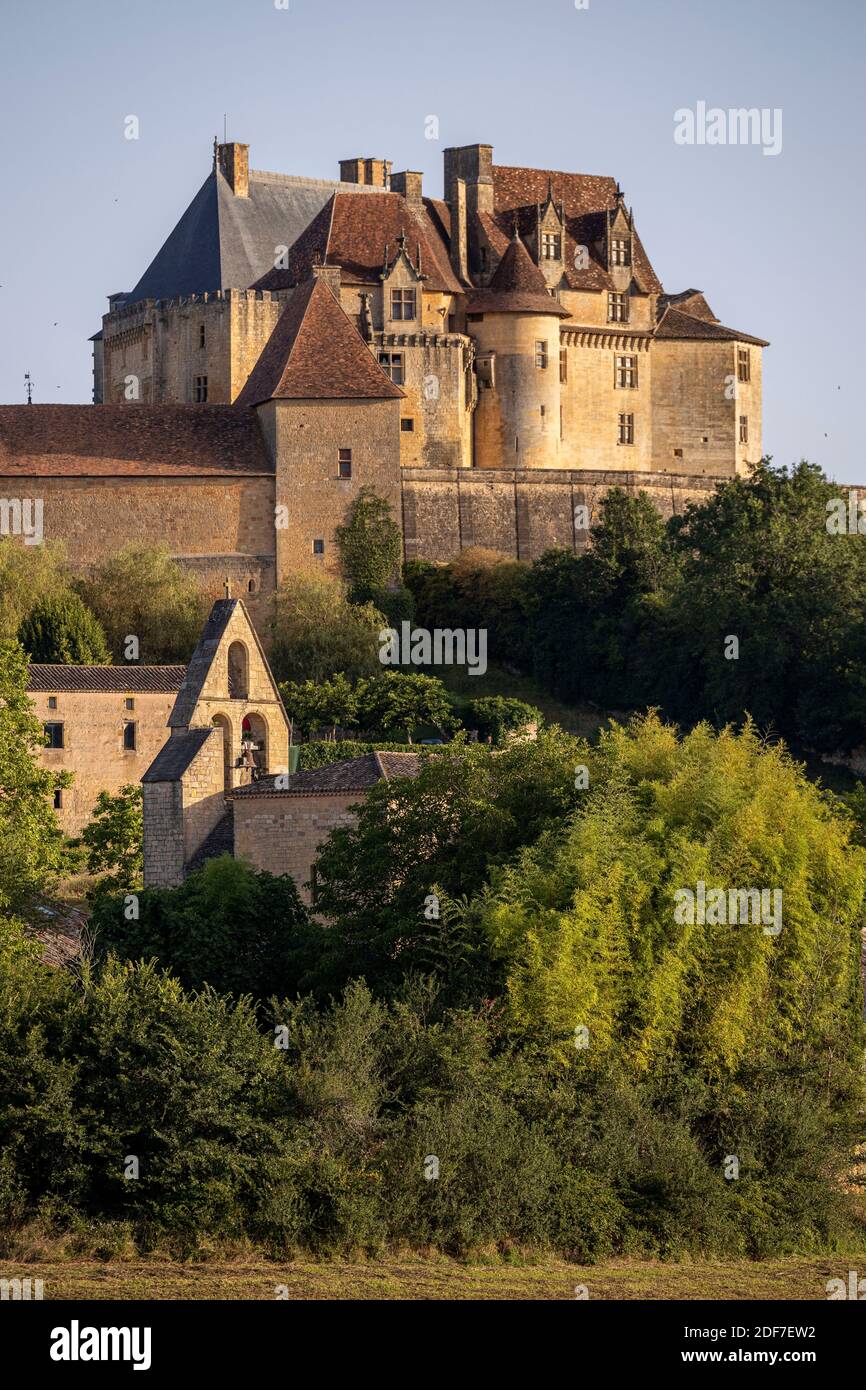 France, Dordogne, Purple Perigord, Biron, Castle of Biron Stock Photo ...