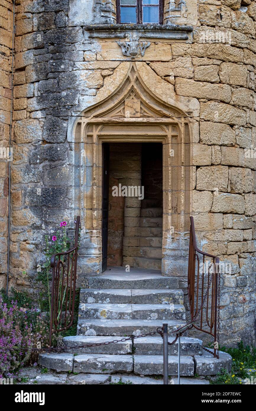 France, Dordogne, Purple Perigord, Biron, Castle of Biron Stock Photo ...
