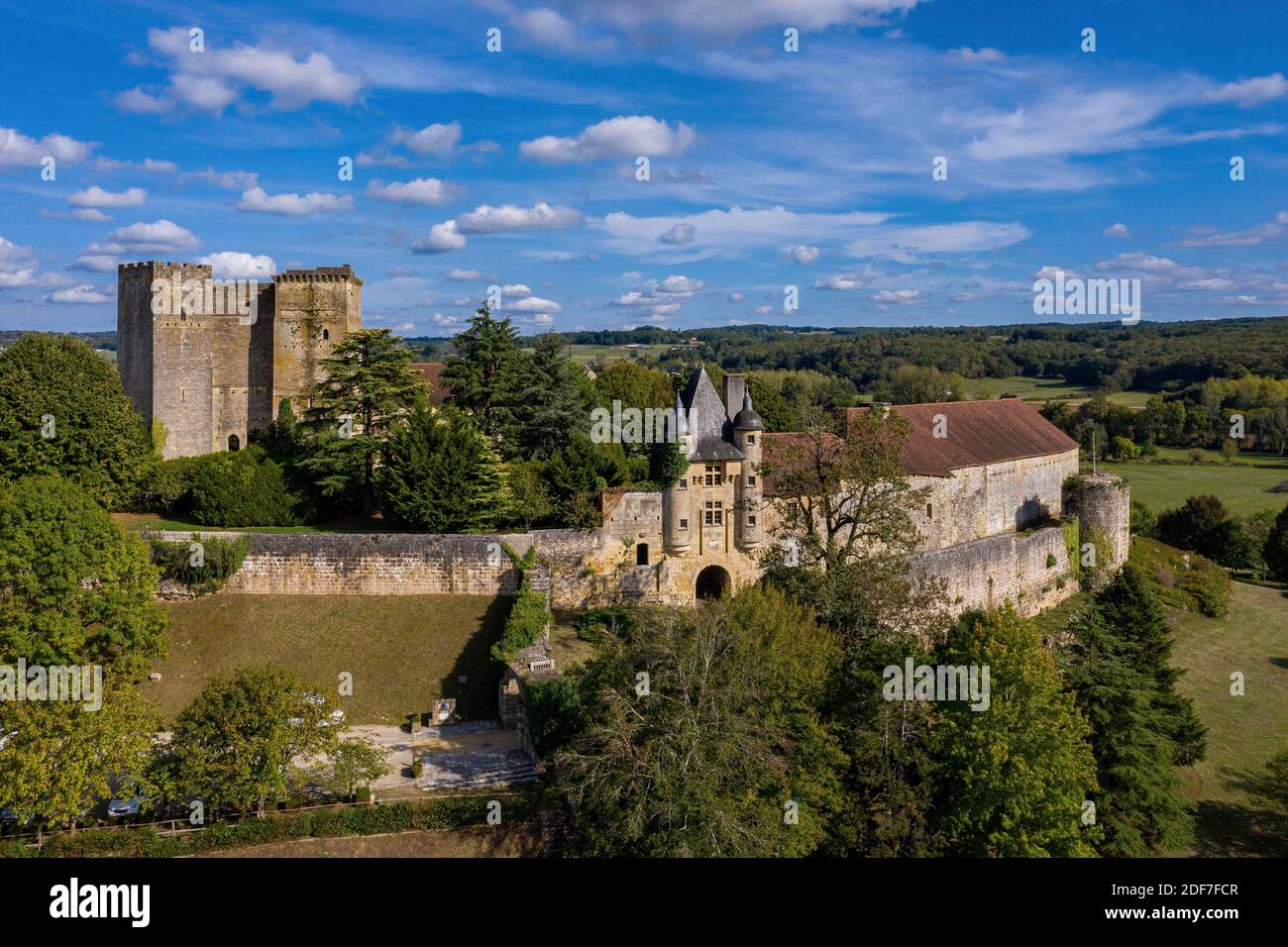 France, Dordogne, Green Perigord, Excideuil, Castle of Excideuil ...