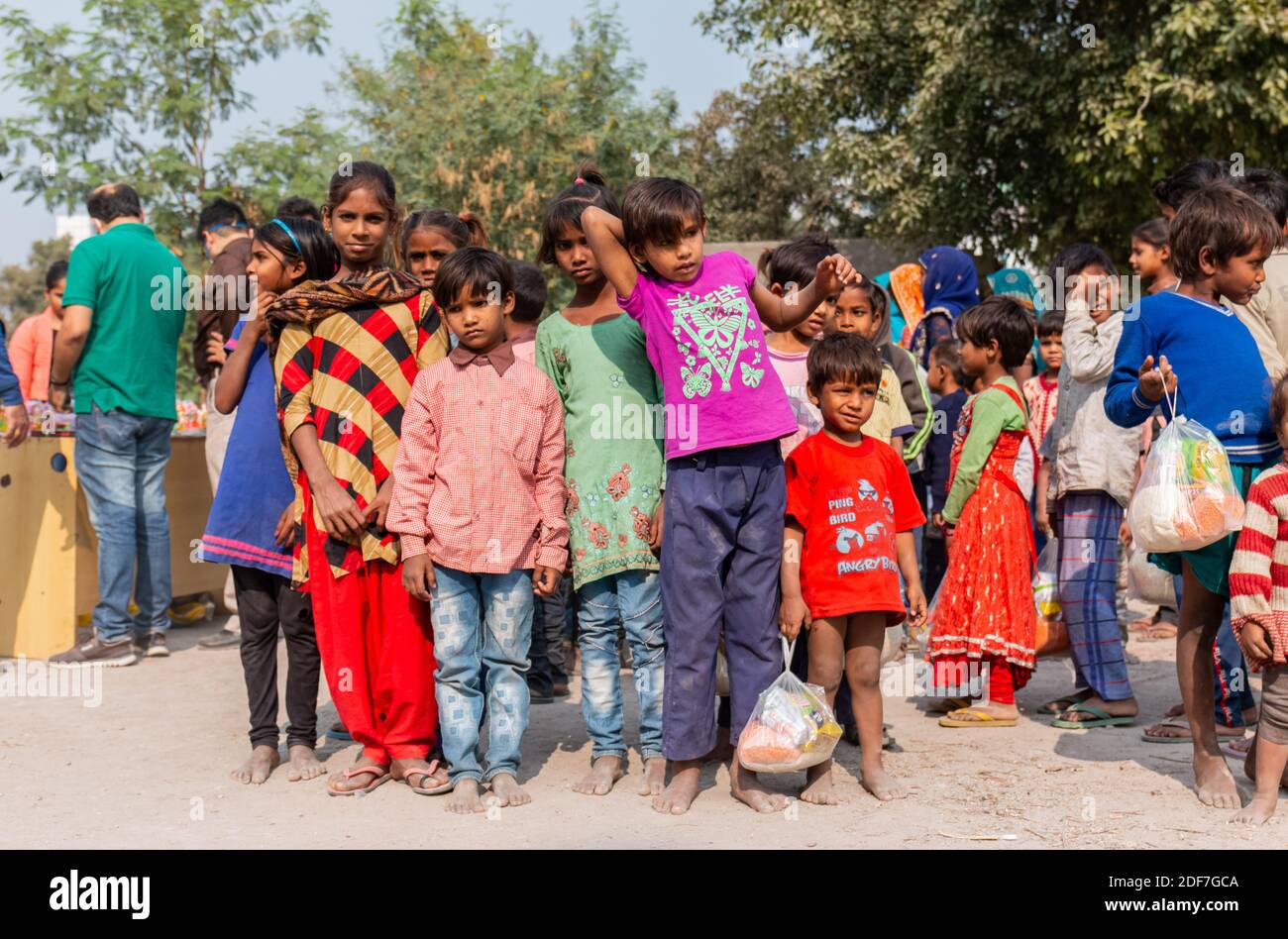 NOIDA, UTTAR PRADESH, INDIA - NOV 2020 : Young poor kids or students ...