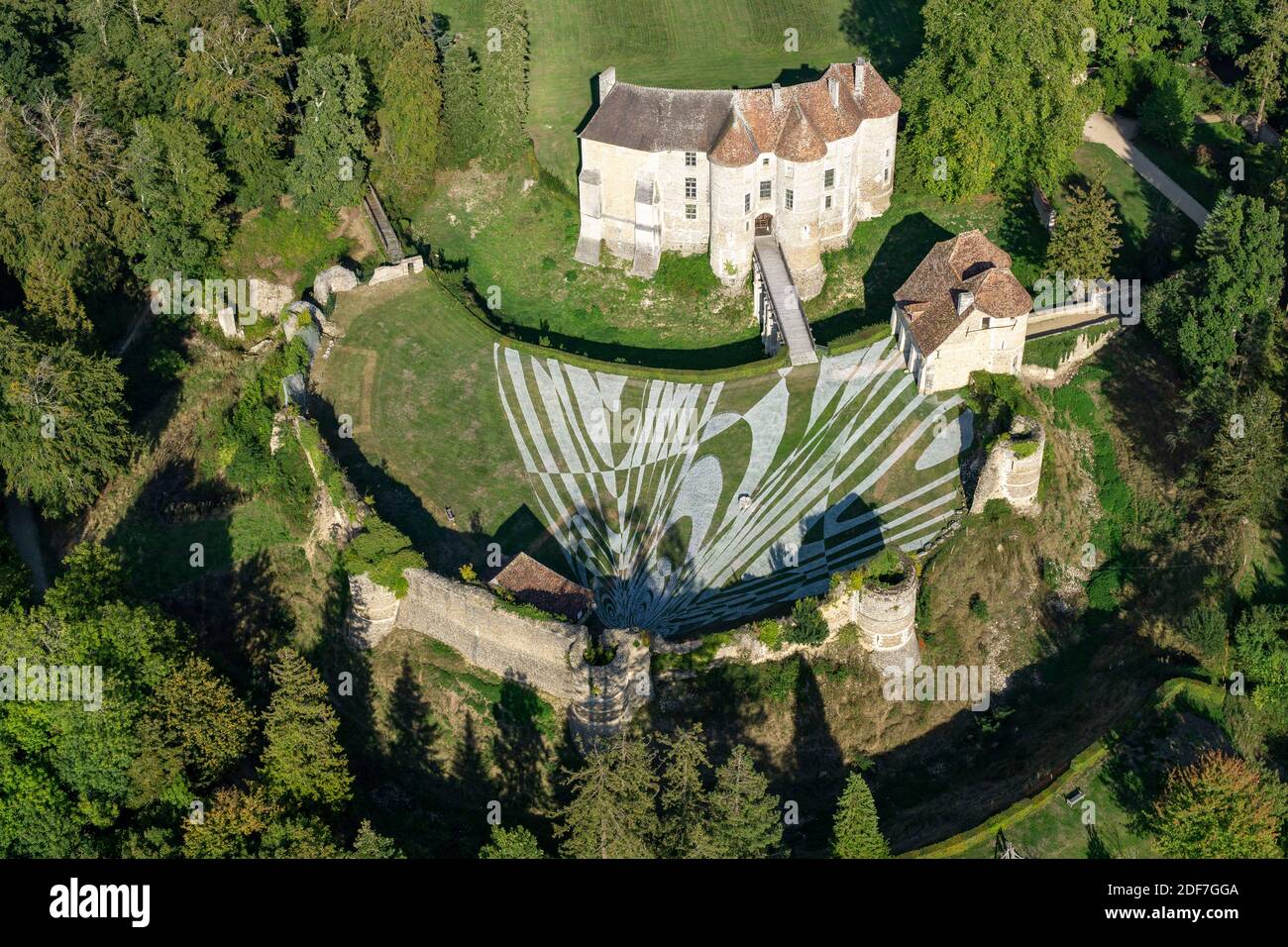 France, Eure, Harcourt, Chateau d'Harcourt, 12th century fortress, work ...