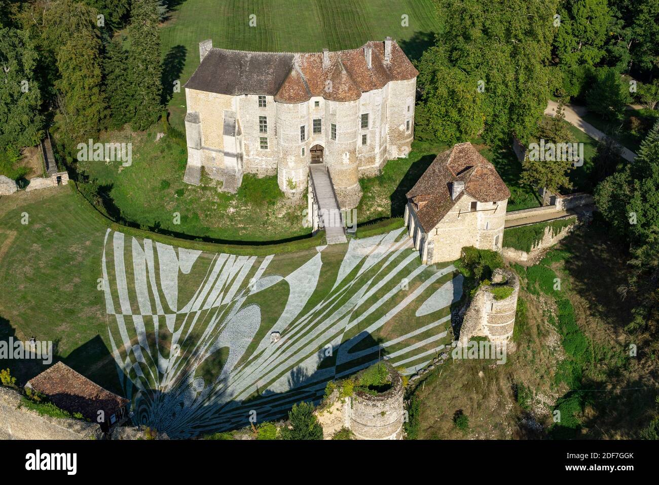 France, Eure, Harcourt, Chateau d'Harcourt, 12th century fortress, work ...