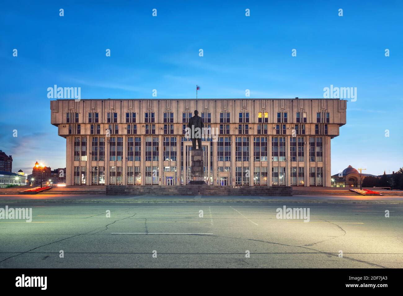 Tula, Russia. Regional administration building at dusk Stock Photo - Alamy