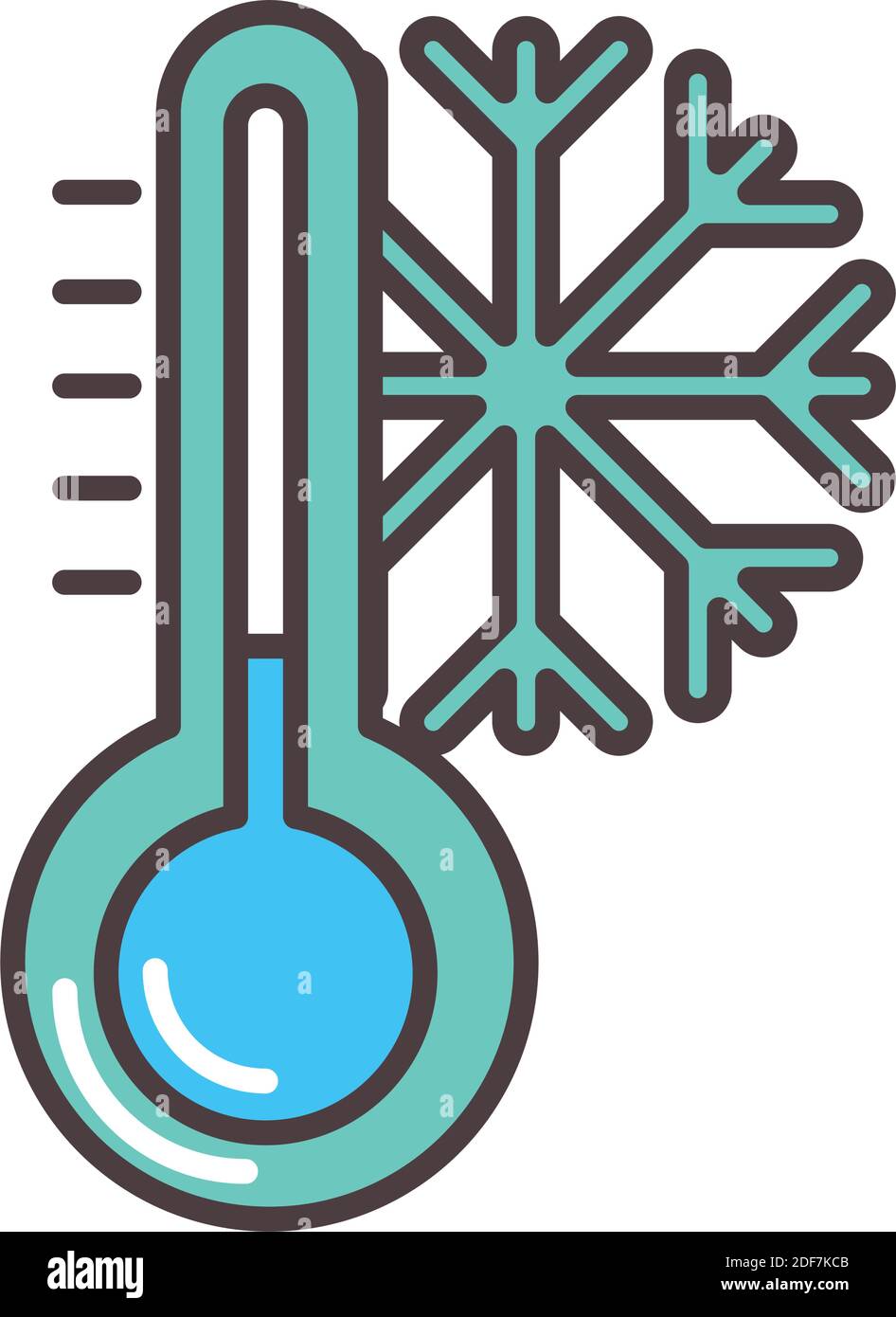 weather winter snowflake cold temperature vector illustration line and ...