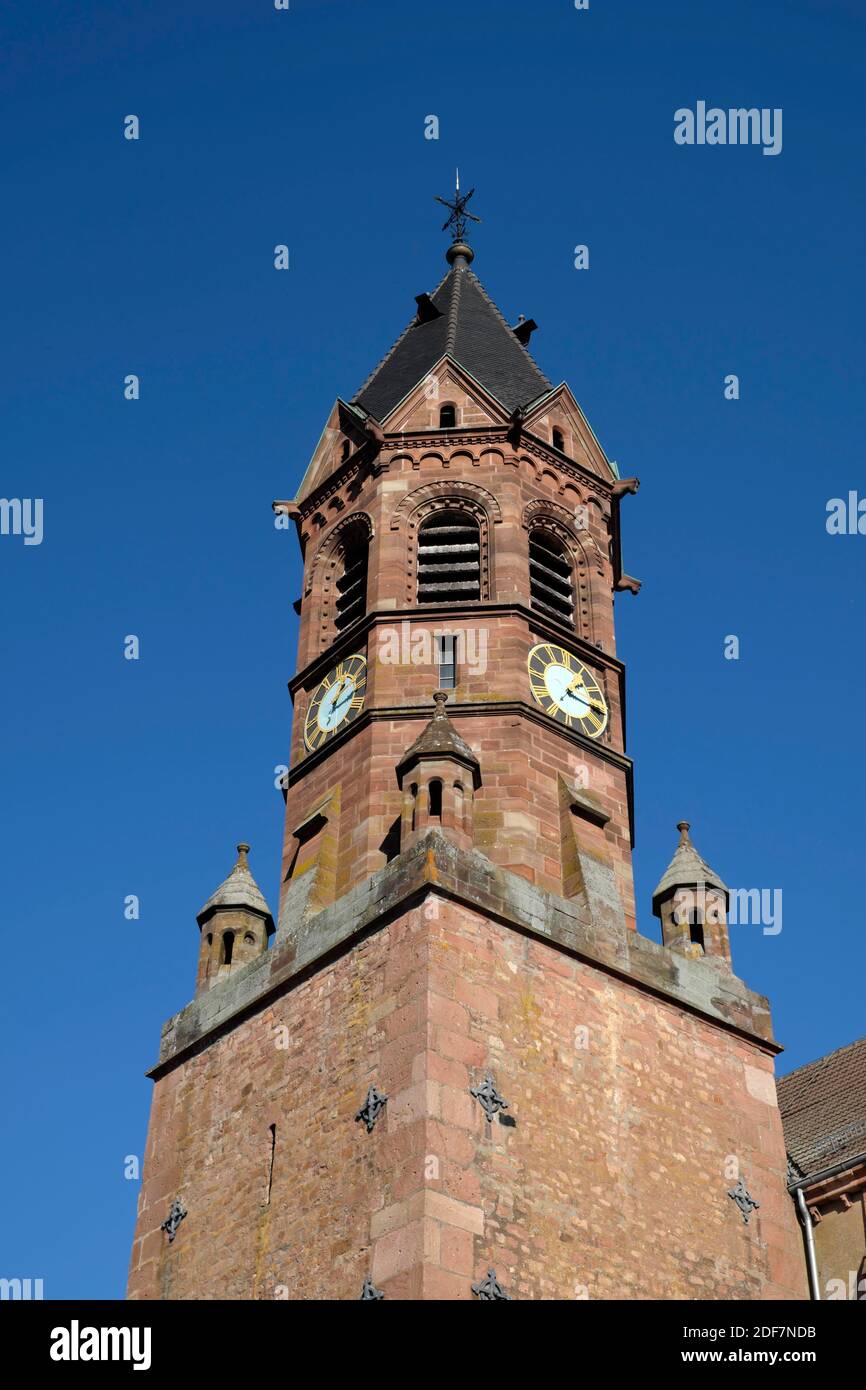 France, Haut Rhin, Buhl, Saint Jean Baptiste church dated 19th century ...