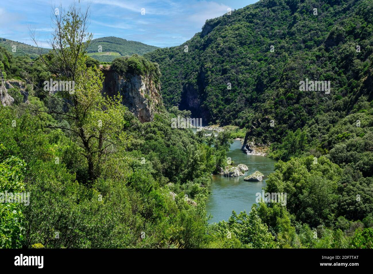 France, Herault, Gra?s, meander of the river Orb in a gorge Stock Photo ...
