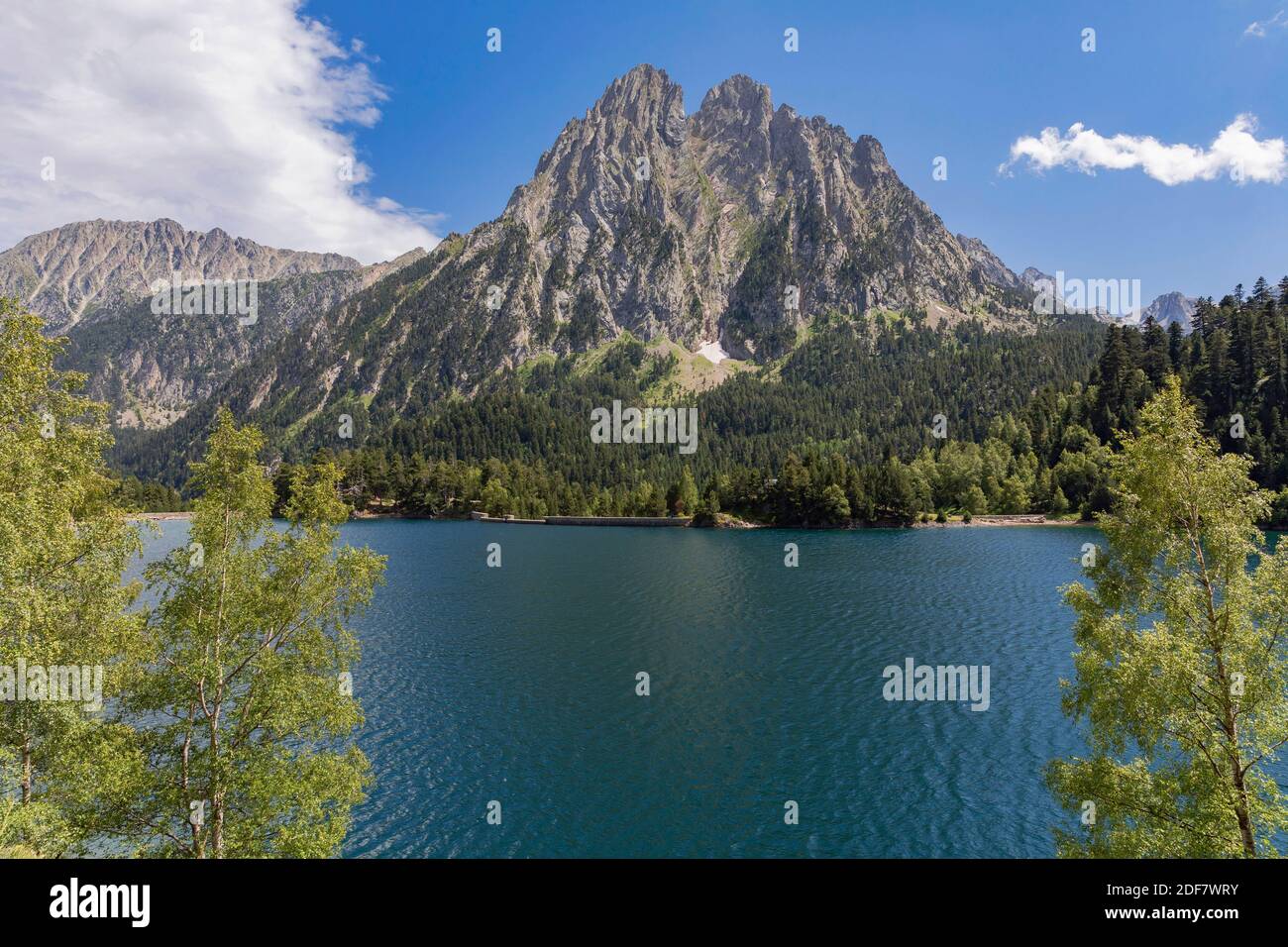 Spain, Catalonia, Lerida province, Espot, San Maurici lake and ...