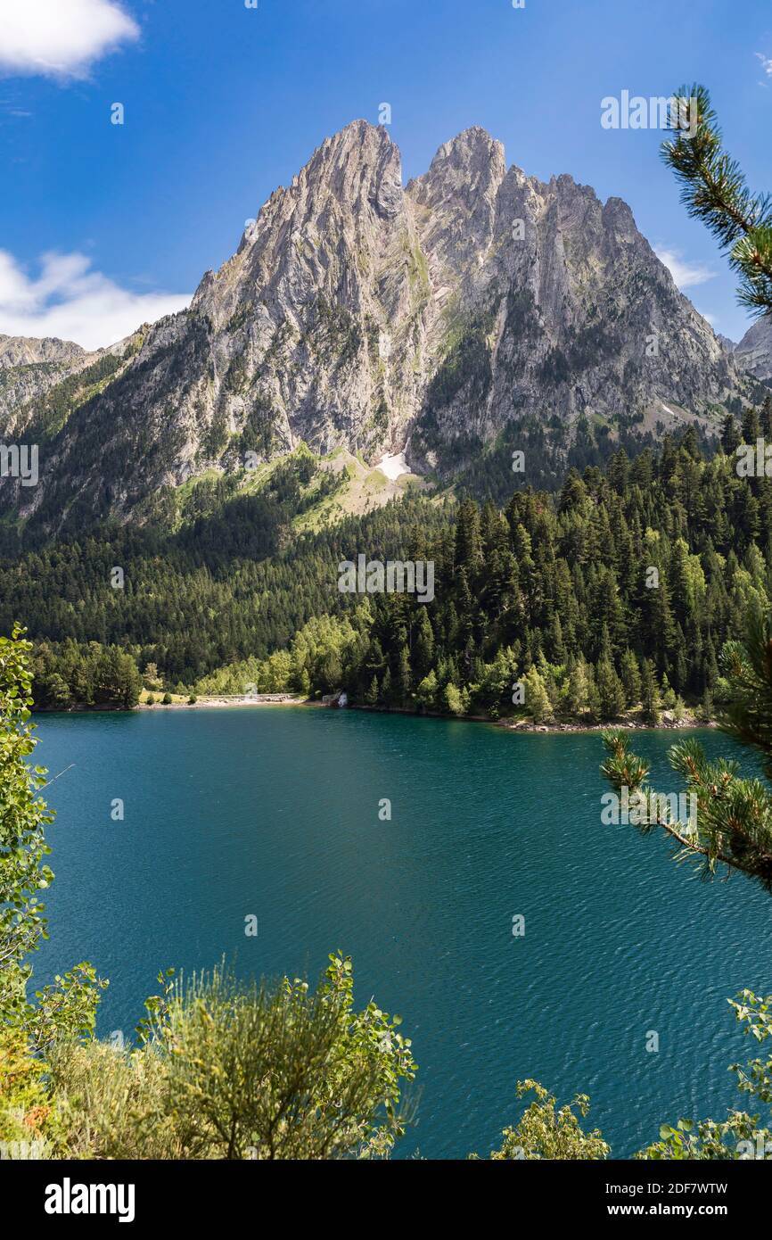 Spain, Catalonia, Lerida province, Espot, San Maurici lake and ...