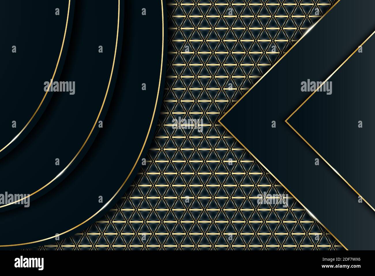 Luxury dark with line golden and overlapping bend decoration on modern ...