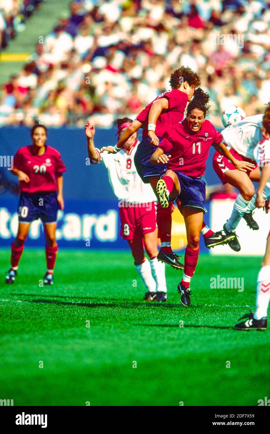 Julie Foudy (USA) #11, during the USA vs Denmark match at the 1999 ...